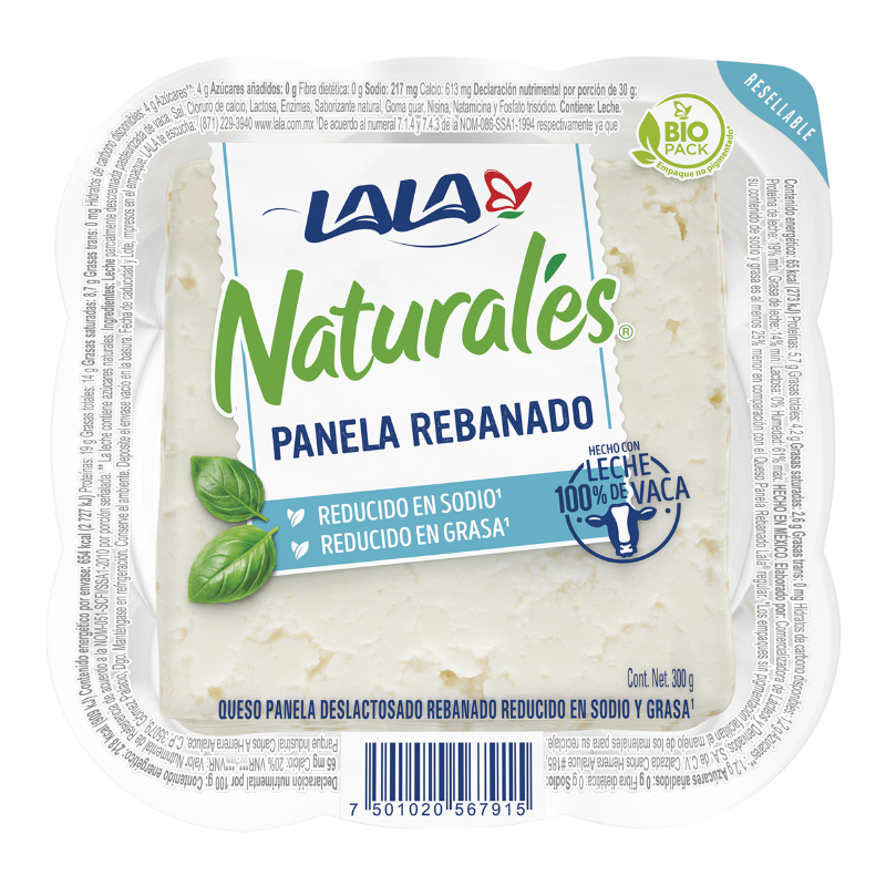 Queso Panela Lala Natural'es Rebanado
